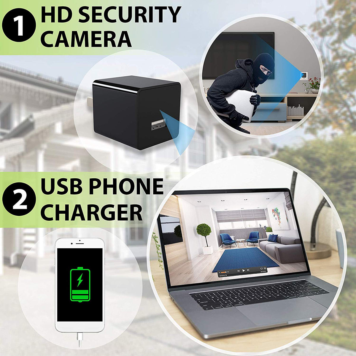 HD 1080P Spy Camera Spy Hidden USB Charger Camera - Premium Pack Mini ...